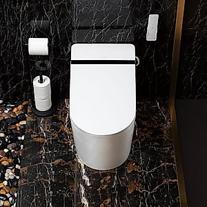 WOODBRIDGE Smart Bidet Toilet,Auto Open & Close,Foot Sensor Operation,Auto Flush,Heated Seat,Tankless One Piece Elongated Toilet,T-0099
