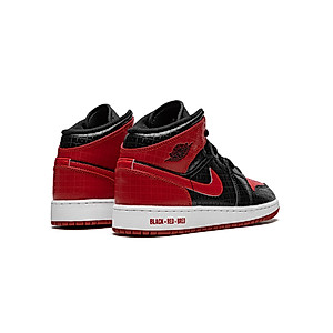 Nike Men's Air Jordan 1 Mid Sneaker, Black/Gym Red-white, 10