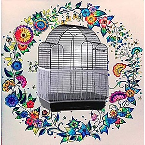 TOPINCN Bird Cage Cover, Ventilated Nylon Bird Cage Cover Shell Skirt Seed Feather Catcher Soft Skirt Guard Birdcage Nylon Mesh Netting Pet Products (Blue)