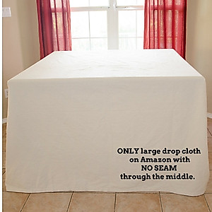 Canvas Drop Cloth Tarp 6x9 - (2 Pack) 100% Cotton, Seams Only On The Edges - Great for Farmhouse Curtains or Backdrop