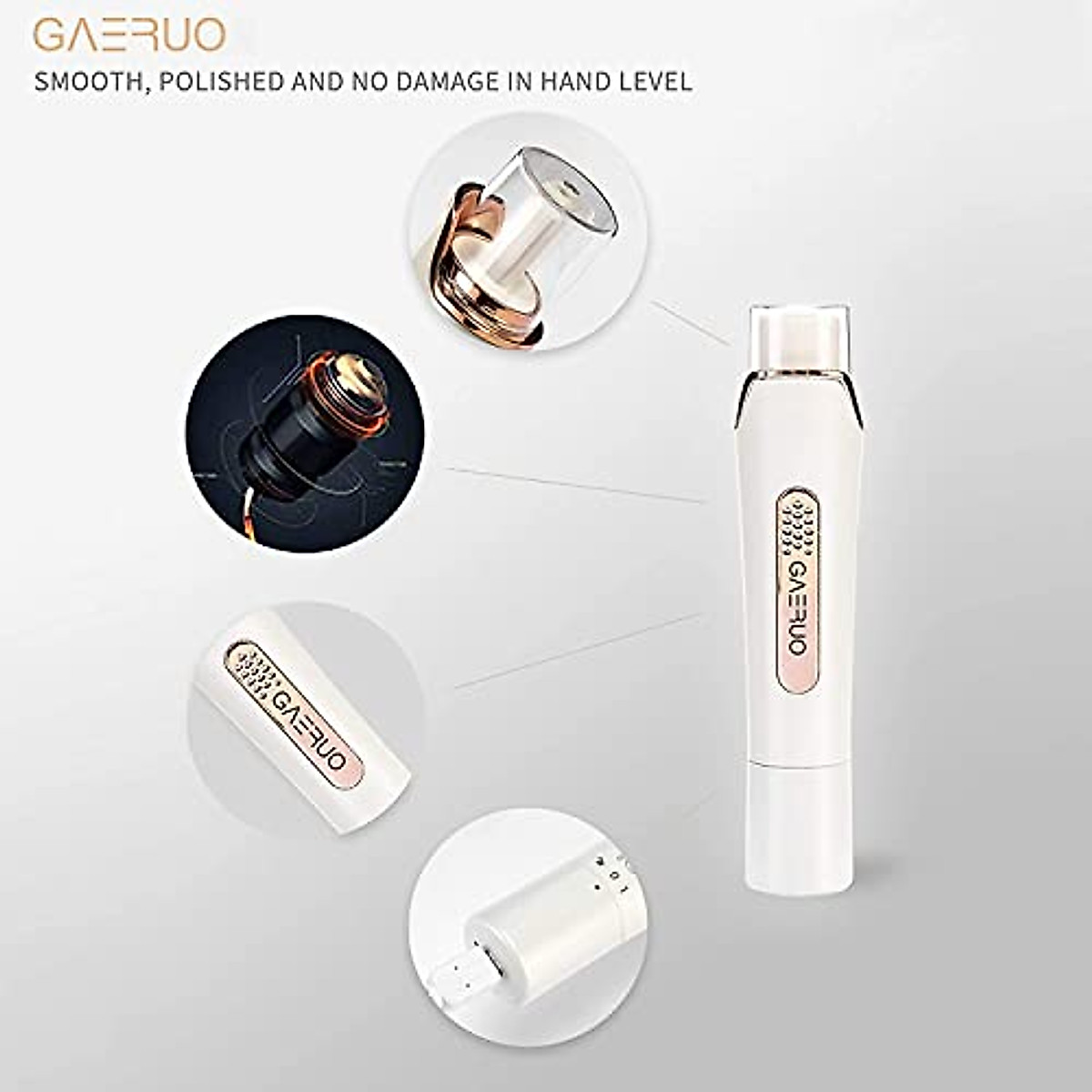 Premium Electric Manicure Pedicure Tool, Rechargeable Nail Buffer and Polisher, Easily File and Shine Fingernails, Toenails for Naturally Beautiful Looking Nails