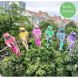 LWINGFLYER 12PCS Artificial Simulation Foam Feather Birds for Crafts Decoration Small Bird Figurines Bird Models Home Decor Tree Ornaments