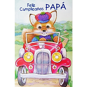 Feliz Cumpleanos Papa Tu Eres El Mejor - Happy Birthday Dad Greeting Card in Spanish Espanol with Fox