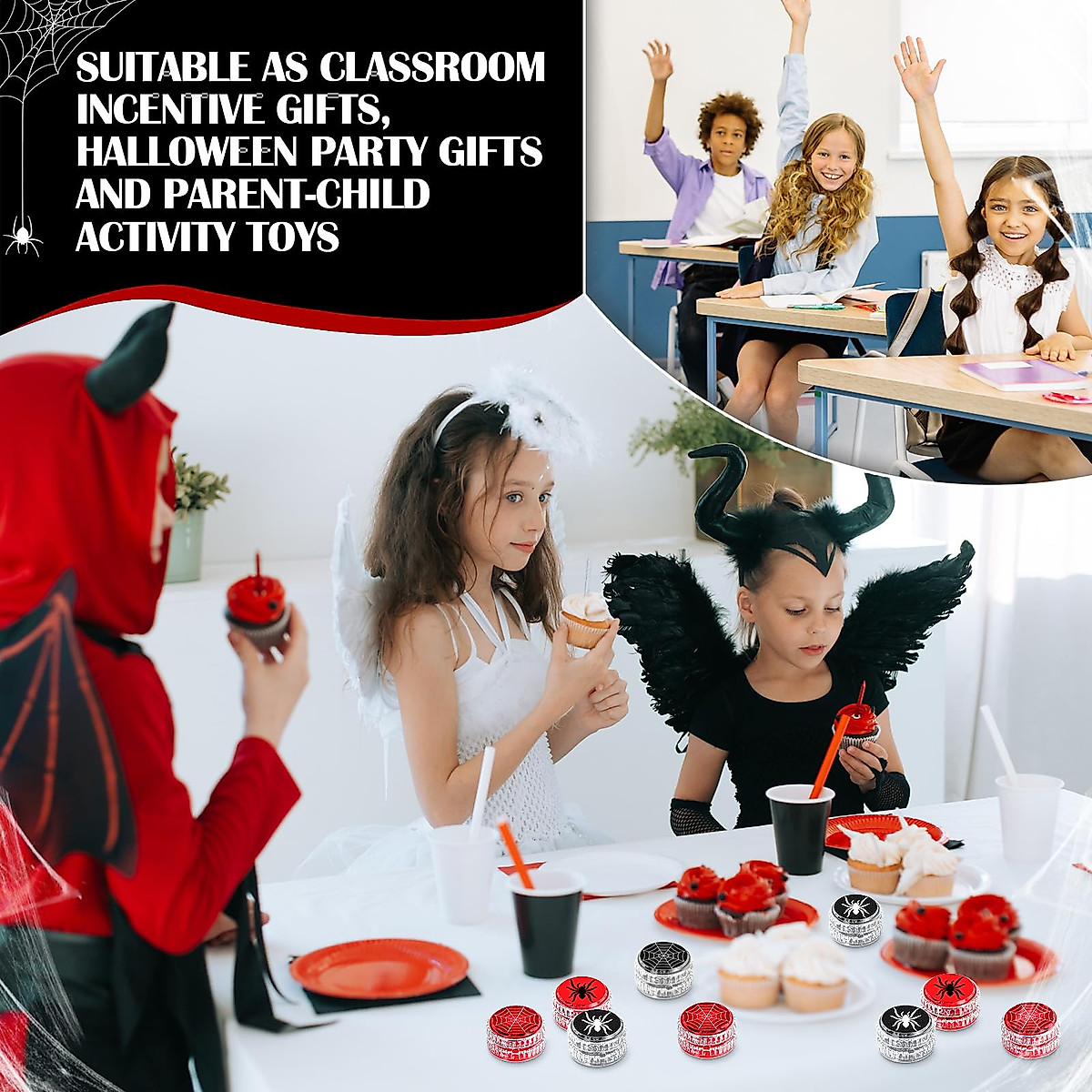 Liliful Spider Party Favors Birthday Party Supplies LED Lighted Yo Yo Bulk Spider Theme Toy for Boys Girls Goodies Bag Filler Hero Gifts in Bulk