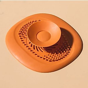 HUFFA Bathroom Washbasin Drain Hair Catcher Bath Stopper Plug Sink Strainer Filter Kitchen Accessories Deodorant Plug (Color : Orange)