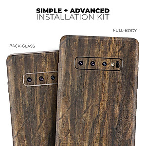 DesignSkinz Raw Wood Planks V4 Protective Vinyl Decal Wrap Skin Cover Compatible with The Samsung Galaxy S20 (Screen Trim & Back Glass Skin)