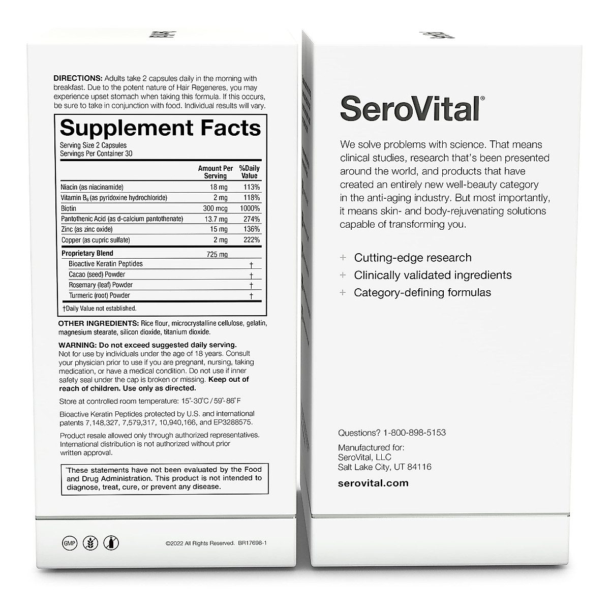 SeroVital Hair Regeneres - Formulated For Women Seeking Enhanced Hair Growth - Supports Noticeable Decrease in Age-Related Hair Loss and Shedding - (60 Count)