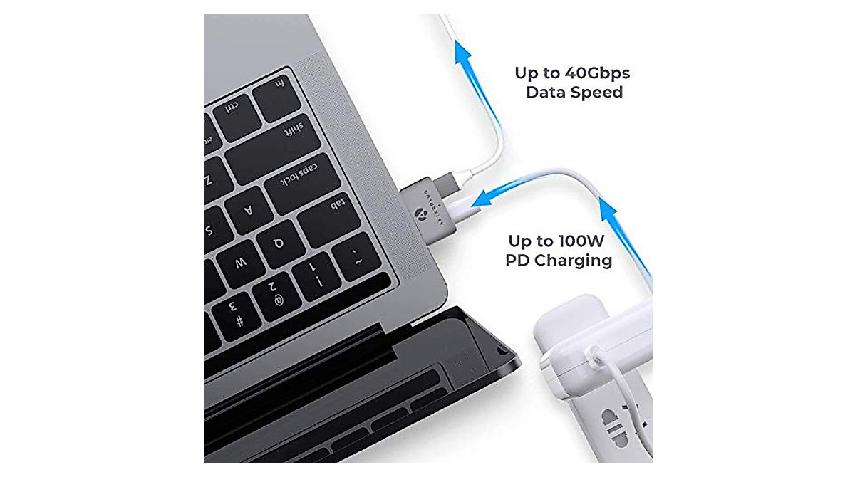 USB C Extender for MacBook - Case-Friendly, 100W PD & 5K Video