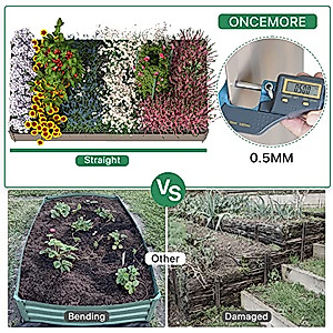 Raised Garden Bed, Galvanized Raised Garden Beds Outdoor for Vegetables Flowers Herbs, Steel Planter Box with Metal Fix Stakes Raised Garden Bed Kit with 2Pcs Tomato Cage and 1Pc Gloves, Brown 8×4×1FT