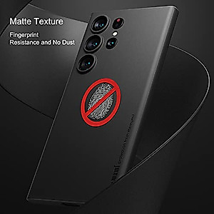 Memumi Ultra Slim Samsung Galaxy S23 Ultra Case, 0.3mm Matte Hard Back Cover, Minimalist Design - Matte Black