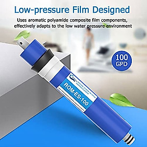Vegebe 100 GPD RO Membrane Filter 12"x1.8" Reverse Osmosis Membrane Element Replacement Fits Under Sink RO Drinking Water Filter Filtration Purifier System, 1 Pack
