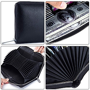 FEITH&FELLY Large Capacity Credit Card Wallet - Leather Secure RFID Wallet for Women 36 Slots…