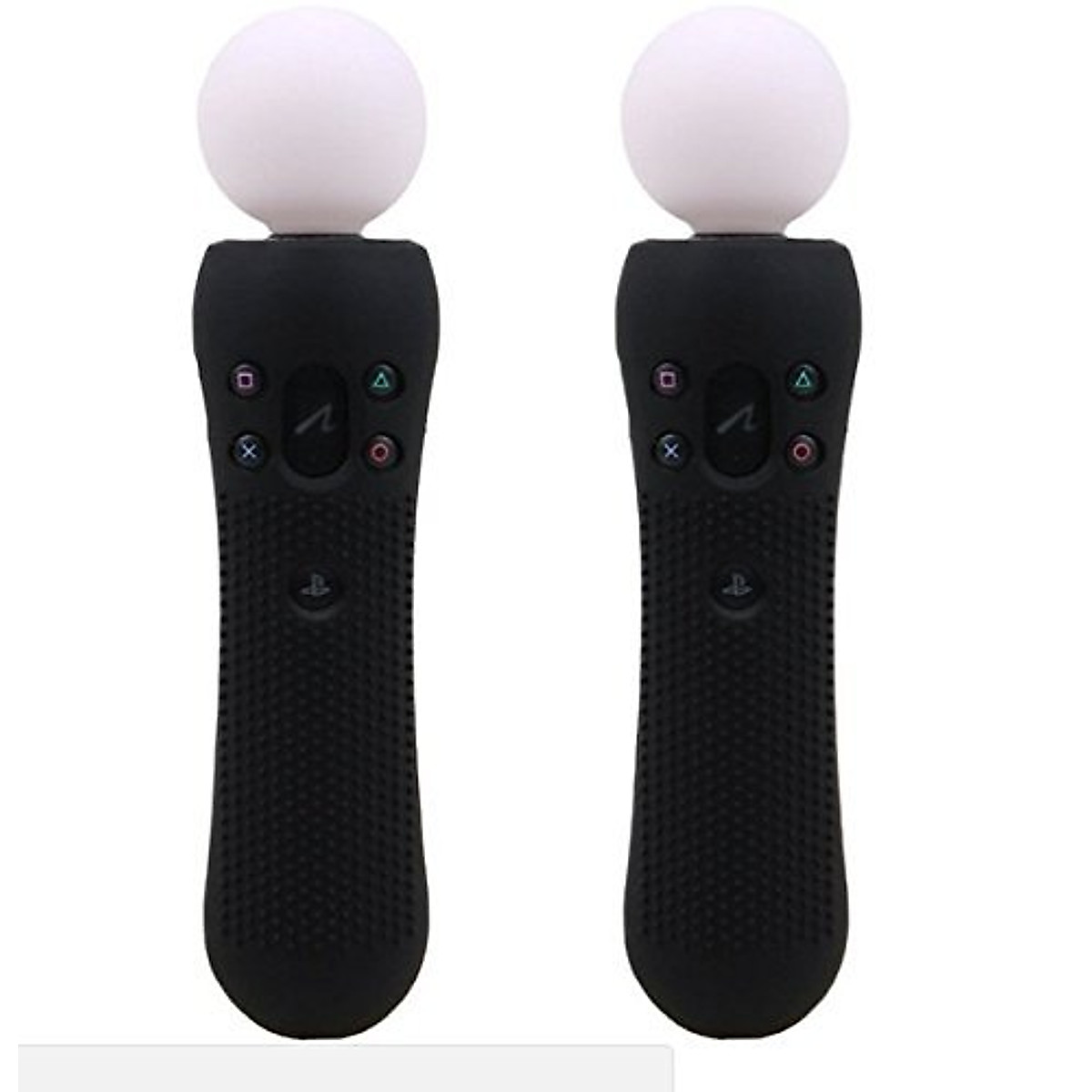 2 pcs Silicone Rubber Cover Anti-Slip Cover Protective Skin Case for Playstation PS4 VR Move PS Move Motion Controller Black