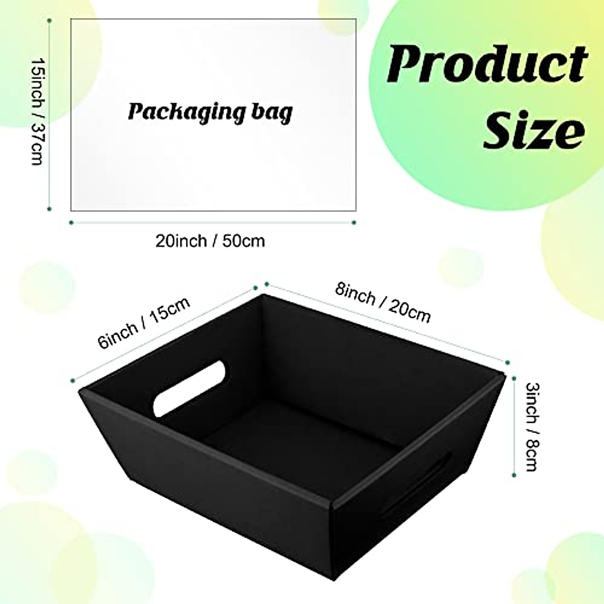 106 Pcs Empty Gift Basket Set 30 Cardboard Gift Basket 8 x 6 x 3 Inch Empty Baskets for Gifts with Handles, 40 Bags, and 36 Multicolor Bows for Party Home Wedding Birthday Food Serving Storage (Black)