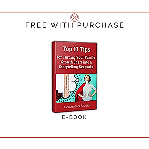 Headwaters Studio Wooden Ruler Growth Chart for Kids | Nursery Wall Decor Boys & Girls Room| Natural Schoolhouse Ruler | Made in USA