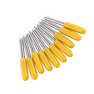 10pcs Cemented Carbide Blade for Cutting with 30 deg, 45 deg, 60 deg, Made from high hardness material, Standard blades for color adhesive media, Best performance with high,