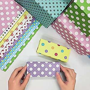 10 Sheets XL Polka Dot Gift Recyclable Wrapping Paper Sheets for Kids, Baby, Female, Male on Birthday, Christmas