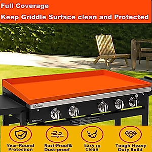 Silicone Griddle Mat,Griddle Mat for 36 Inch Blackstone,Improved Full Wrap-Around Protection,Reusable Heavy-Duty Food Grade Silicone Pad,Rust and Stain Resistant,Keeping Griddle Clean (Orange)