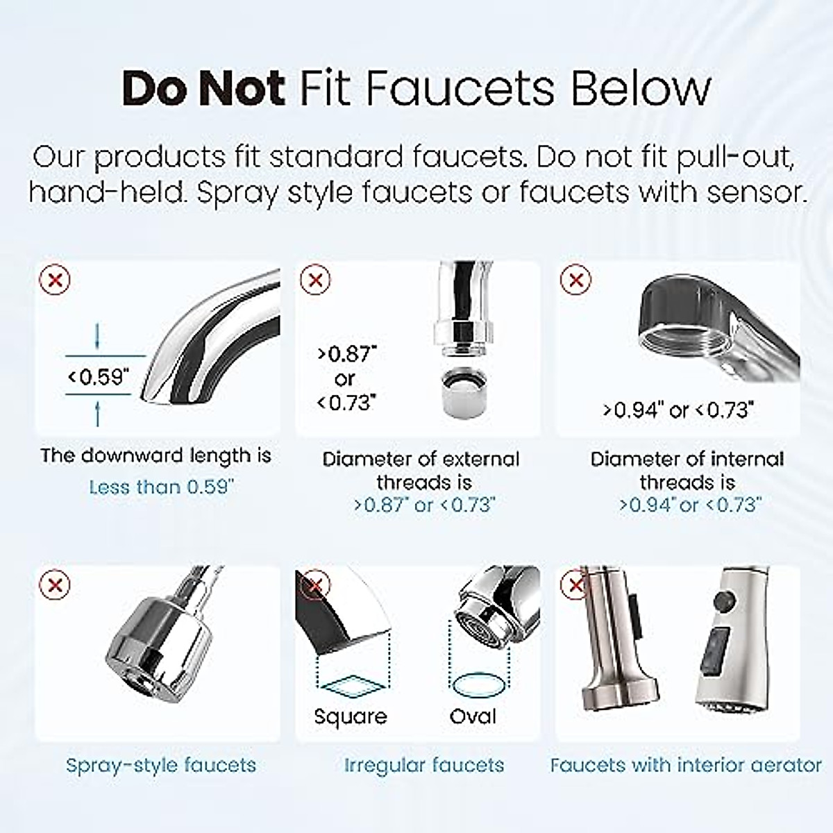 Waterdrop Ultra Filtration System for Skin Care, Faucet Water Filter, 320 Gallons Longer Life Faucet, Tap Water Filter, Reduces Chlorine, Fits Standard Faucets, WD-FC-02 (1 Filter Included)