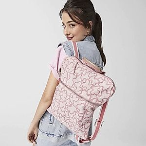 TOUS Pink Colored Nylon Backpack for Women, Kaos New Colores Collection