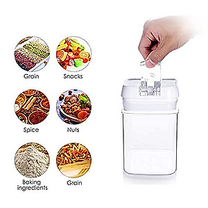 Modern-Depo Food Storage Container 7PCS Airtight Kitchen Plastic Canister with Lid for Flour, Cereal, Sugar, Pantry Organization, BPA Free, Labels and Marker Included, White