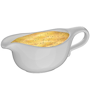 RONDURE Large White Gravy Boat - 19 oz Capacity, Microwave and Dishwasher Compatible