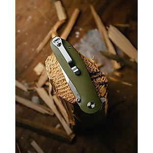 Holtzman's Gorilla Survival Folding Knife D2 Steel Blade G10 Tactical Handle Pocket Folding Knife EDC Giftset for Men (Silver and Green)