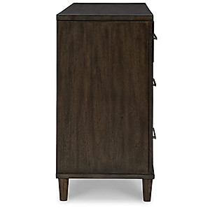 Signature Design by Ashley Wittland Mid-Century Modern 6 Drawer Dresser, Dark Brown