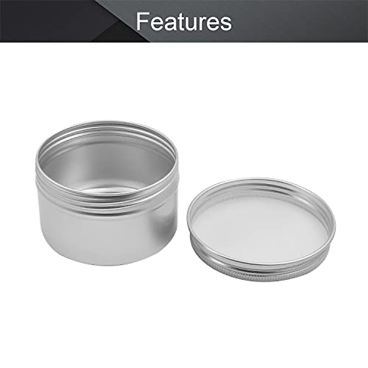 Othmro 12pcs 2.7oz Metal Round Tins Aluminum Tin Cans Containers with Screw Lid, 68 * 42mm(DxH) Silver tin cans for Salve, Spices, Lip Balm, Tea or Candies 120ml