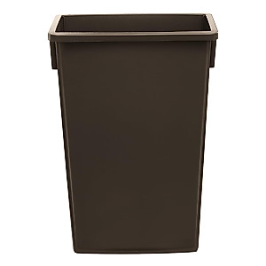 SunSierra 23 Gallon Trash Can with Dolly, Trash Can with Wheels, Garbage Can, Wheeled Garbage Bin, Rolling Trash Can, Commercial Trash Can, Perfect for Warehouse, Office, Restaurant - Brown