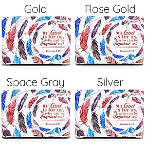 Mertak Hard Case Compatible with MacBook Pro 16 14 14 2022 Air 13 inch 12 11 2021 2019 2018 2017 Romans 8:31 Touch Bar Protective Christian Cover Feathers Boho Bible Verse Quote Scripture