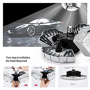 Westontech LED Garage Light, 140W 18500LM Super Bright Deformable Garage Ceiling Light, 6500K CRI80+ Luminabulb, Fixture for Garage Warehouse Shop Basement (White)