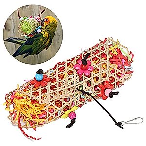 Shreddable Bird Toy, Colorful Weaving Swing Chew Toy Foraging Shredding Hanging Toy Handmade Creates Fun Filled Foraging Shredding Chew ToysToys