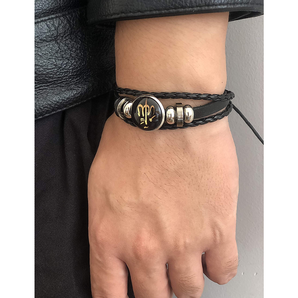 Leather Bracelet Woven Braided Muslim Allah Religions Jewelry Talisman Amulet Keep Calm Inscription (style 1)