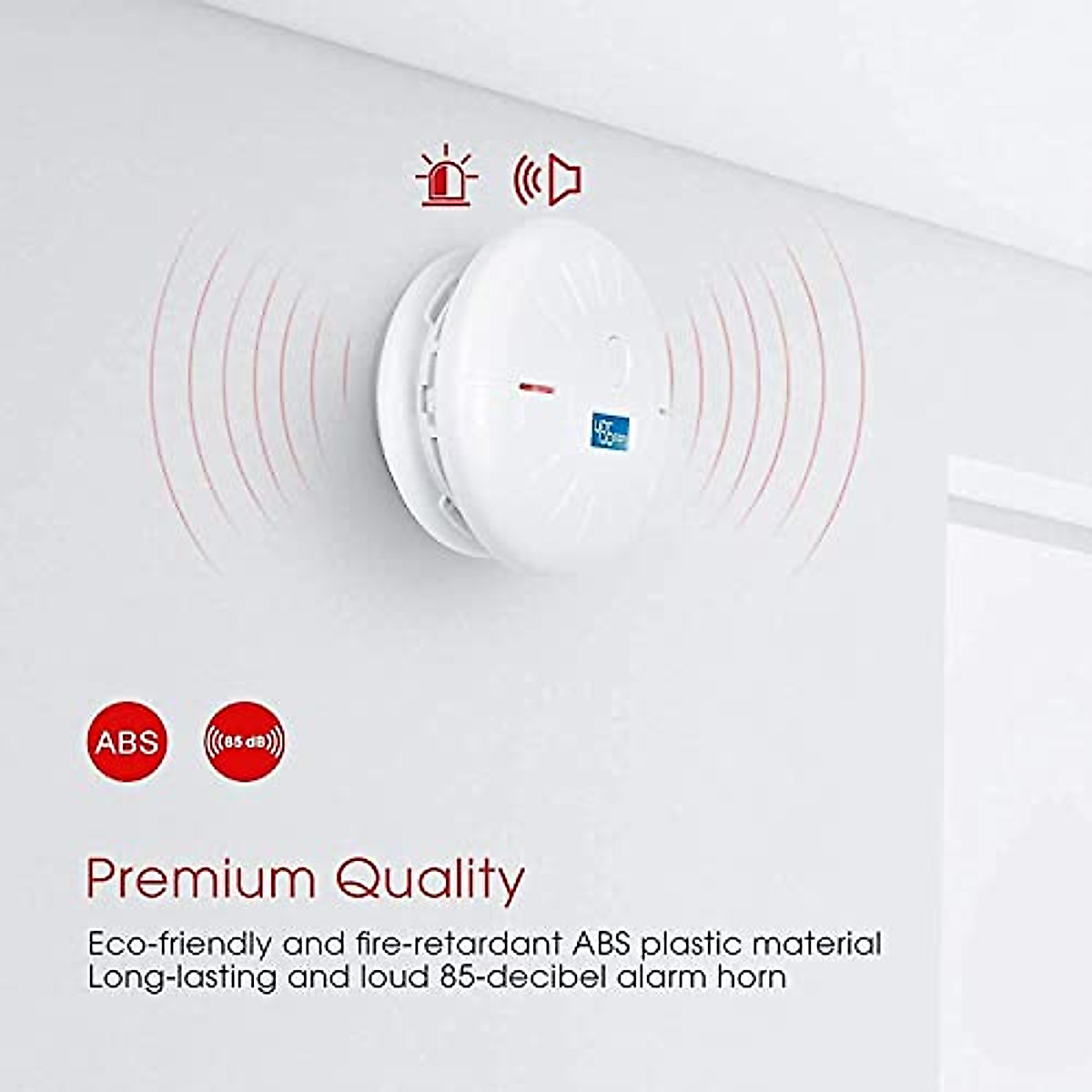 3 Pack 10 Year Battery Operated Smoke Detector and Carbon Monoxide Detector, Travel Portable Photoelectric Fire Co Alarm for Home, Kitchen