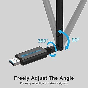 Blueshadow AC1200 USB WiFi Adapter - 2.4G/5G Dual Band Wireless Network Adapter for PC Desktop, MU-MIMO WiFi Dongle, USB 3.0, Supports Windows11/10/8/7/Vista/XP, /Mac OS X 10.5-10.15