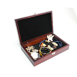 Lutong Wooden Storage Box with Hinged Lid and Front Clasp for Craft Gifts storage box - 9.85" x 6.30" x 2.25"