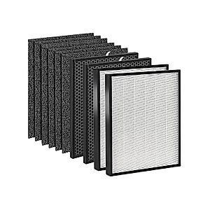 Miloidea 10 Pack 3000 True HEPA Replacement Filters Compatible with 3000,3000M,3000Pro Air Purifier, 2 True HEPA, 2 Activated Carbn & 6 Extra Carbn Pre-filters(2+2+6), 3000 Accessory, NOT for 3500