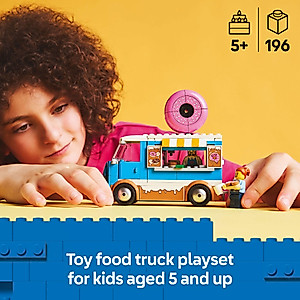 LEGO City Donut Truck Toy - Building Toy for Kids, Boys and Girls, Ages 5+ - Easter Basket Gift for Kids Mobile Donut Stand with 2 Minifigures and Other Accessories - 60452