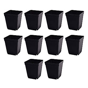 qiguch66 Small Plant Pots,10Pcs Bonsai Planter Nursery Flower Pot Garden Square Home Plastic Decor Supply - Red