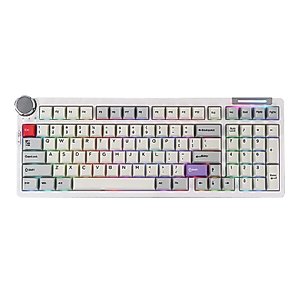 EPOMAKER CIDOO ABM098 1800 Compact VIA Gasket Mount Hot Swap Bluetooth 5.0/2.4Ghz/Type-C Mechanical Keyboard, with Poron Foam, South-Facing LEDs and Metal Knob for Mac/Win(ABM098 Matte Linear Switch)