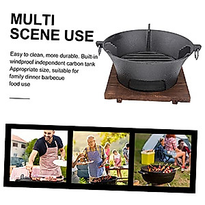 Happyyami 1 Set Grill Portable Grill Stand Hibachi Grill Outdoor Stove Burner Stove Charcoal Fire Stove Grilling Tools Camping Barbecue Stove Iron Grill Charcoal Grill Stove Cast Iron Black
