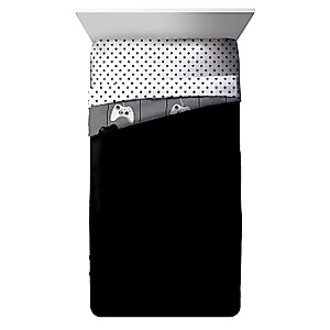 Jay Franco Game On 4 Piece Twin Bed Set - Includes Reversible Comforter & Sheet Set - Bedding Features Video Game Contoller - Super Soft Fade Resistant Microfiber