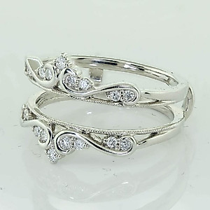 Rpund Cut Created Moissanite Diamond Enhancer Solitaire Engagement Wedding Ring For Her (7.5)