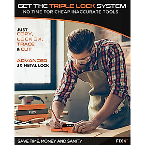 Super Gauge Shape and Outline Tool XL - Contour Gauge Profile Tool with Lock 10" and 5" - Corner Measuring Tools for Woodworking - Christmas Gifts for Men Husband Dad Him, Stocking Stuffers - FIXX