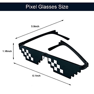 Lorigun Thug Life Sunglasses Pixelated Mosaic Glasses Party Glasses MLG Shades (12 Pixels)