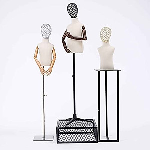 Tailors Dummy Mannequins Child Mannequin Tailors Dummy Model Adjustable Height Body Manikins Round Base Clothes Display Rack Window Display High-end People Table Clothing Store Dressform Mannequin