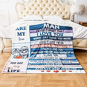 Anniversary Valentines Gifts for Husband Boyfriend Dad, You are My Life Wedding Christmas Blankets Gifts to My Man, Fleece Blankets Soft Bedding Sofa