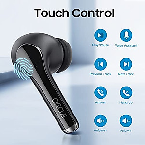 CALCINI True Wireless Earbuds Bluetooth 5.3 with Microphone, TWS Ear-buds In-ear Headphones with Charging Case,Waterproof Cordless Blue-tooth Earphones for Running,Sport,Workout,Android,iPhone,Samsung