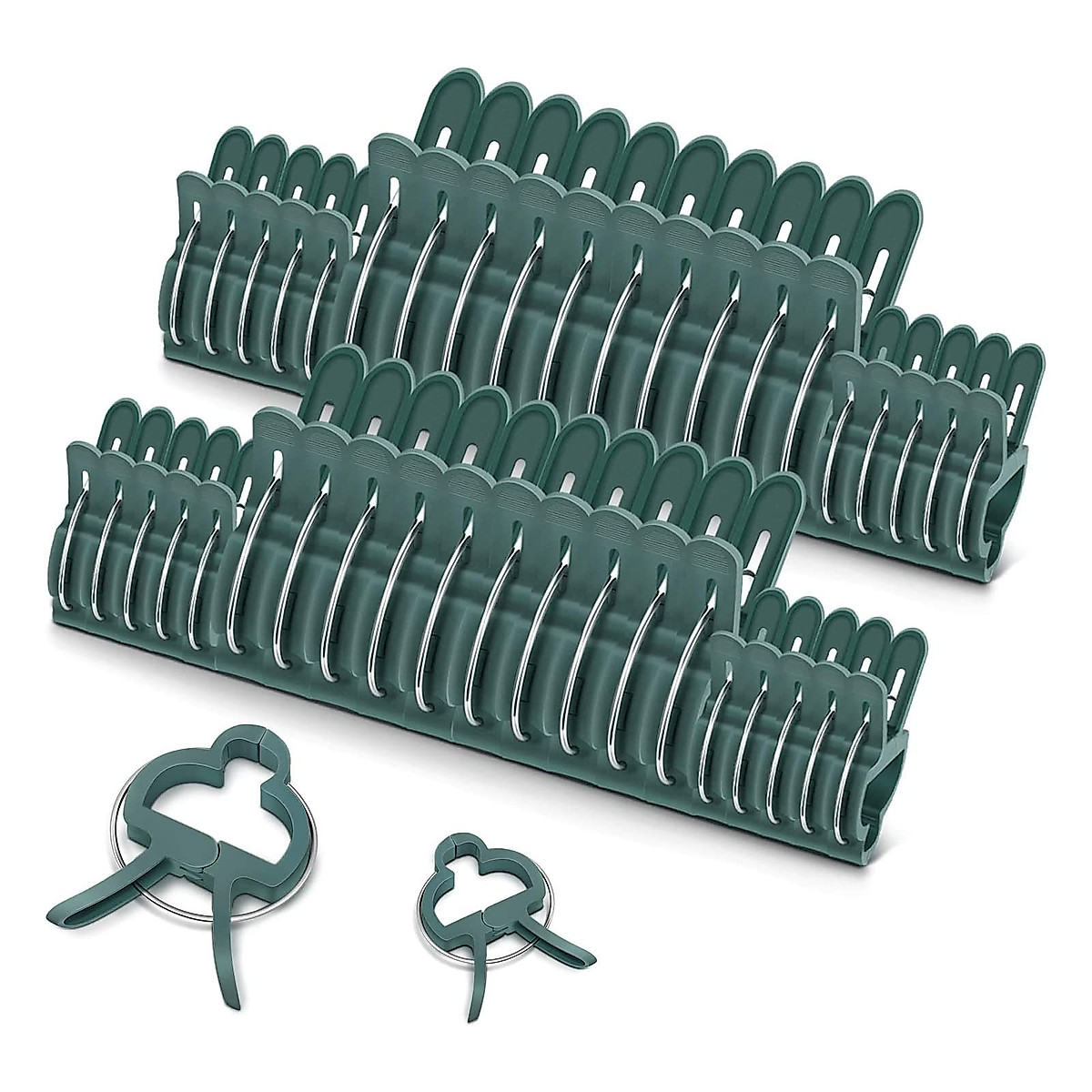 iPower 40 Pcs Plant Clips, Reusable Plant Support Stake Clips for Flower Vine Tomato Peony, Garden Clips for Supporting or Straightening Plant Stems, Stalks, Green